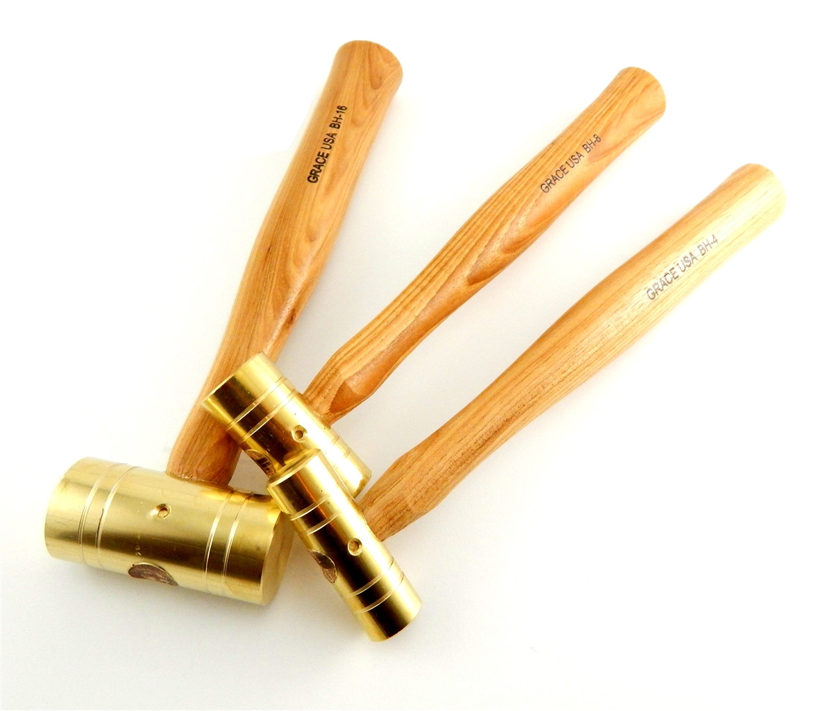 Grace USA 4 8 & 16oz Brass Hammer Set Gunsmith Gun Care Machinist MADE ...