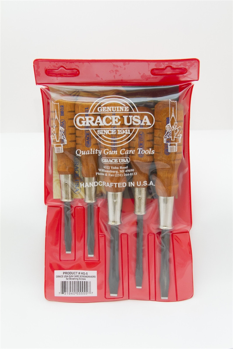 Grace USA 5pc Flat Slotted Screwdriver Set for Browning Gun Care HG-5 ...