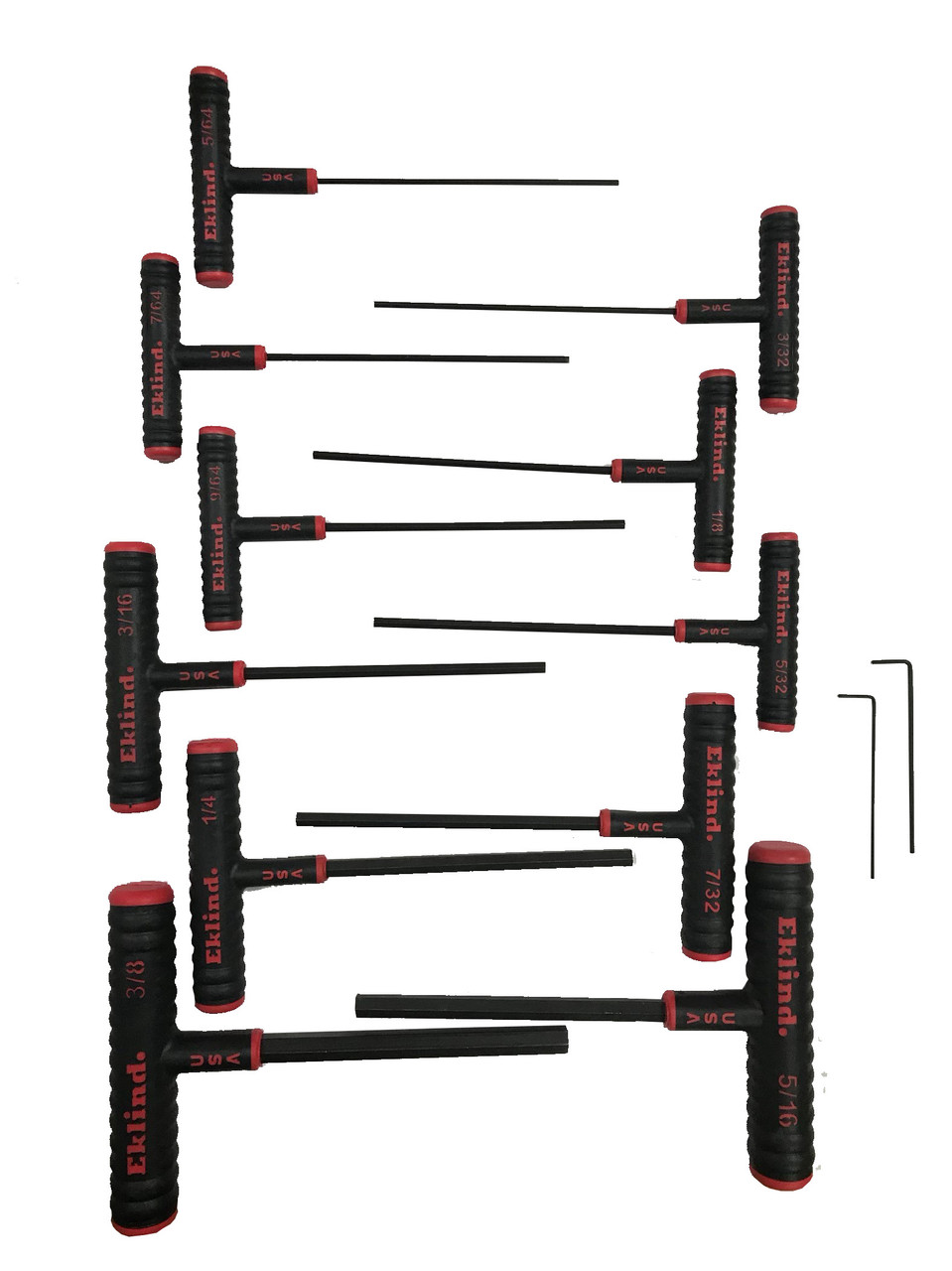 Eklind T Handle Hex Wrench Set 60625 Metric SAE INCH 23pc 6" Arm w 2 ...