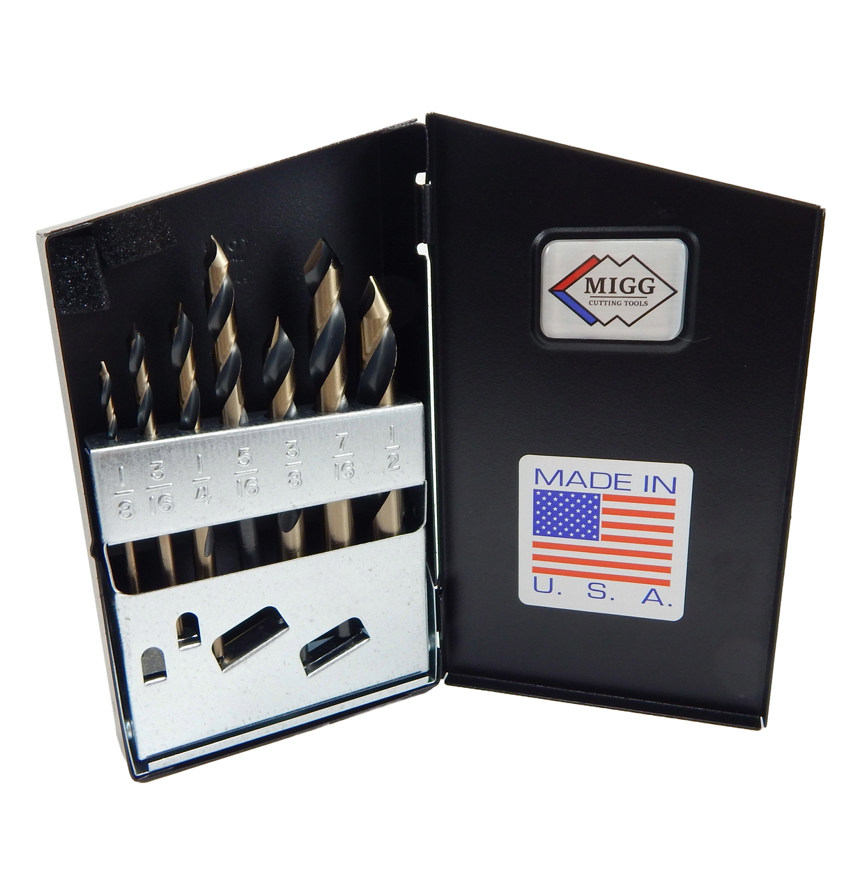 MIGG 7pc Acrylic Plexiglass ABS 60 Deg M7 Drill Bit Set 1/2-1/8 USA ...
