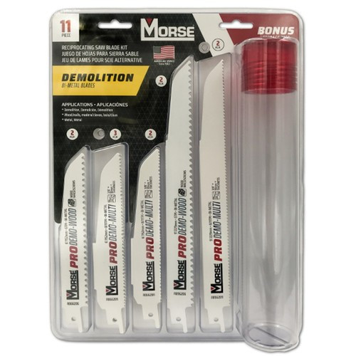 Morse Demolition Recip Saw Blade Set 11pc Reciprocating RBKITDM01 ...