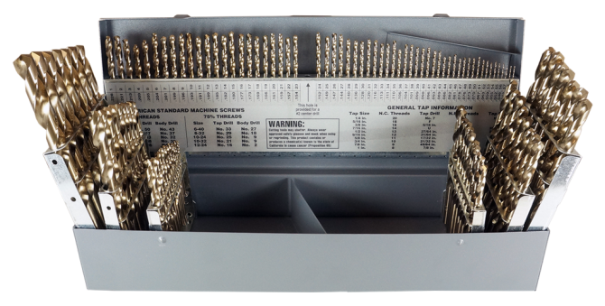 Chicago Latrobe 115pc COBALT Drill Bit Set 46650 M42 Number Letter 1/16 ...