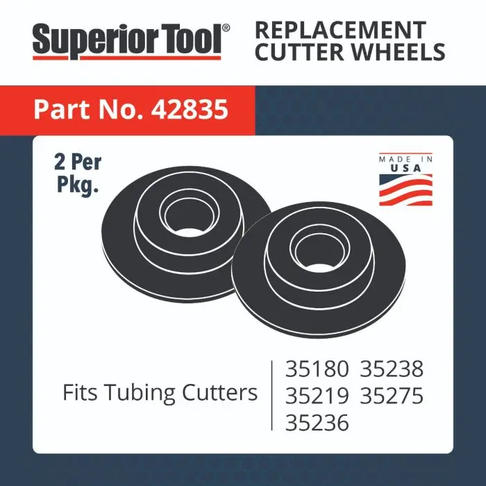 Superior Tool Replacement Cutter Wheels 42835 Copper, Aluminum, Brass ...