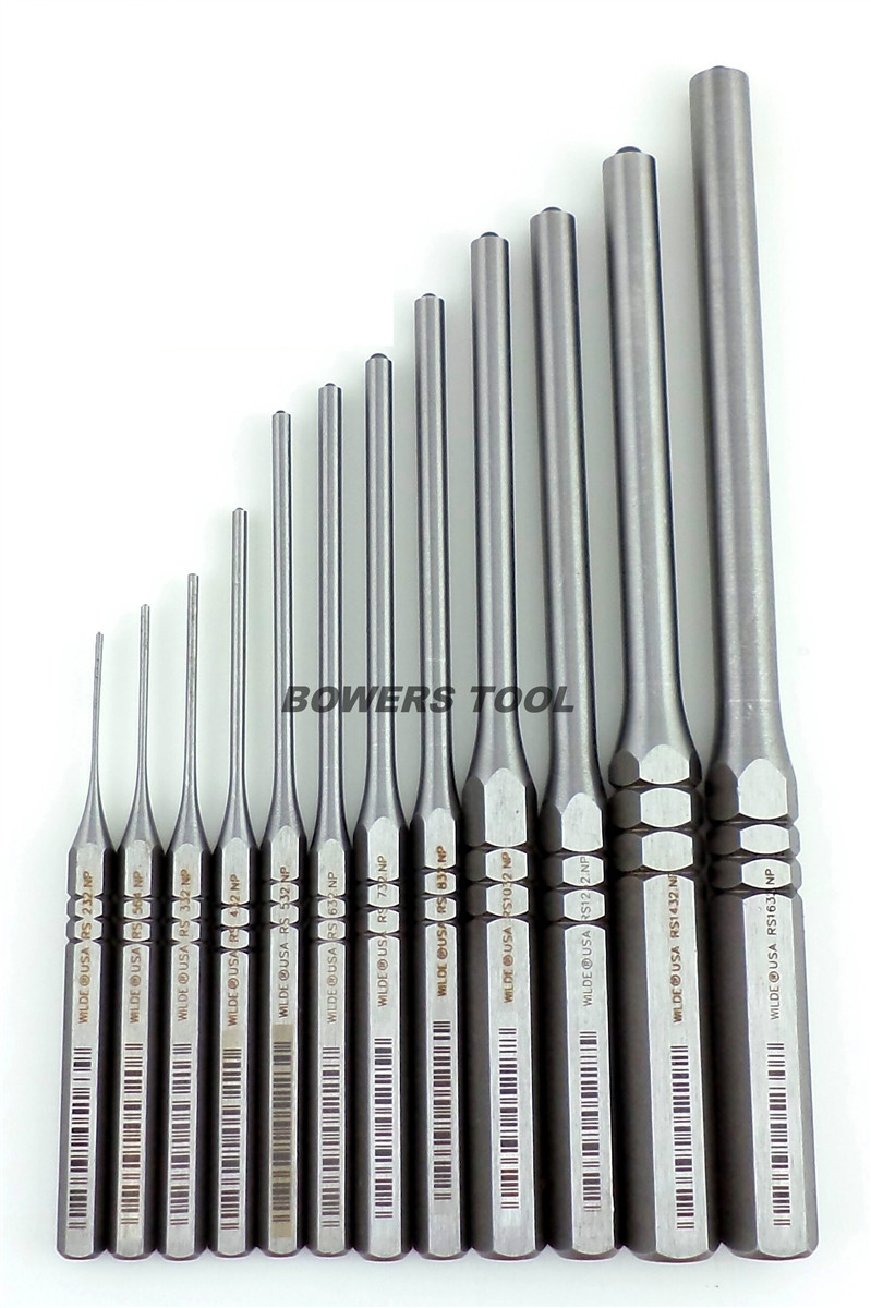 Wilde Tool 12pc Roll Pin Spring Punch Set Made in USA