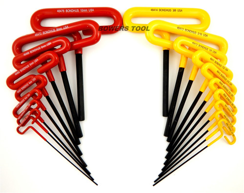 Bondhus Loop T Handle Hex Wrench Set Metric SAE Standard 3/32-3/8in 2 ...