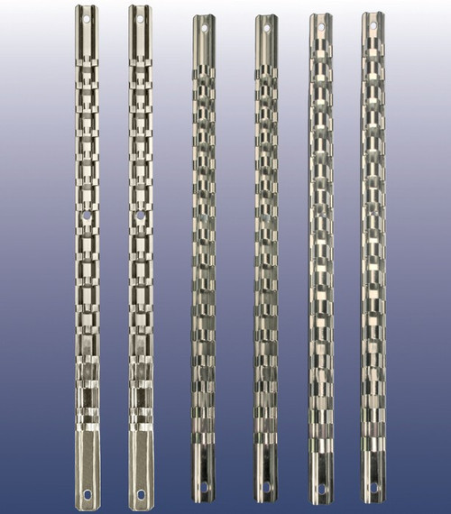 Ullman Steel Socket Rail Set Organizer Holder 6pc 1/4 3/8 1/2 Metric ...