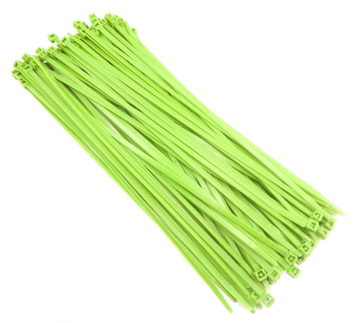 Zip Cable Ties 11" 50lbs 100pc FLUORESCENT GREEN USA Made Nylon Wire ...
