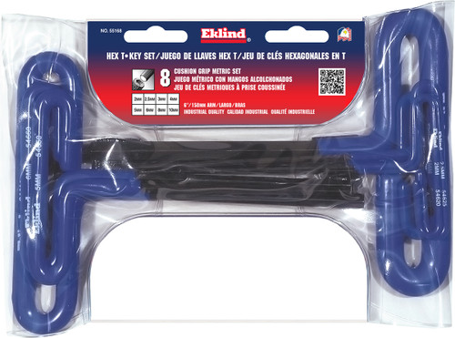 Eklind Metric Hex T Handle Wrench Set 8pc 2-10mm 55168 Loop T-Handle ...