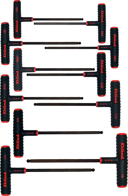 Eklind T Handle Hex Ball End Wrench Set 60811 SAE 11pc 5/64-3/8 Inch 9 ...