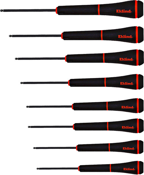 Eklind 8pc SAE Hex Screwdriver Set Ball End .050"-5/32 INCH Comfort ...