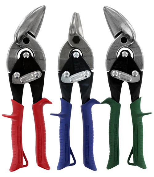 Midwest 3pc Offset Snip Set Right Left & Bulldog Cut 18ga. Steel 6510C ...