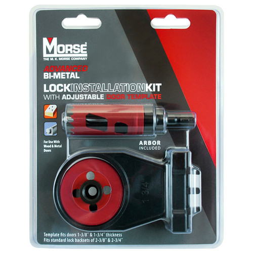 Morse Door Lock Install Set w Bi-Metal Hole Saws, Template, Arbor USA ...