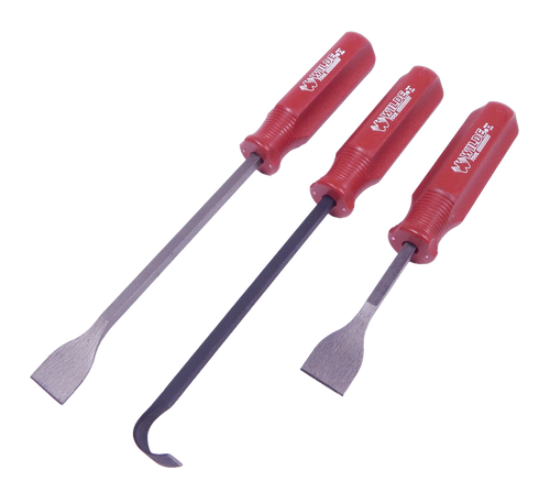 Wilde 3pc Gasket Scraper Set 1" Face 11" Long 8" Short 11" Curved Made in USA - Bowers Tool Co.
