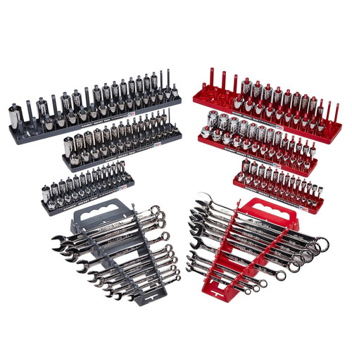 Hansen 8pc Socket Tray Organizer Set 1/4" 3/8" 1/2" w Wrench Racks Made ...