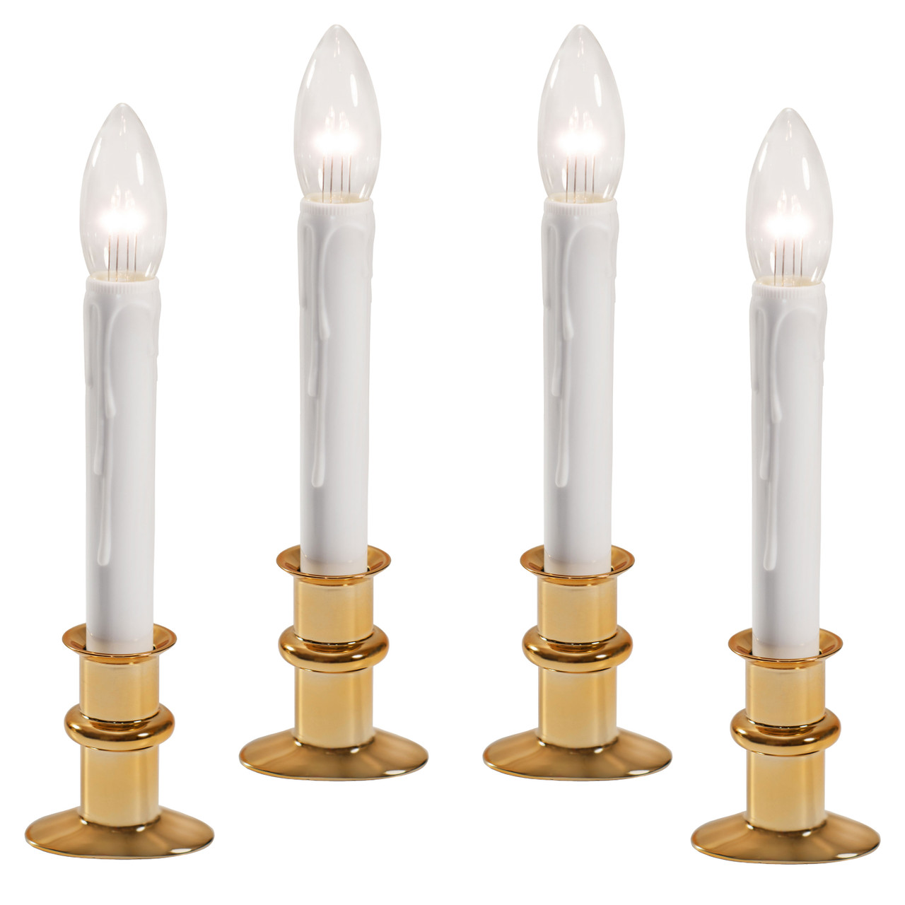 Slimline Ultra-Bright LED Window Candles, Battery Operated, Metal Base ...