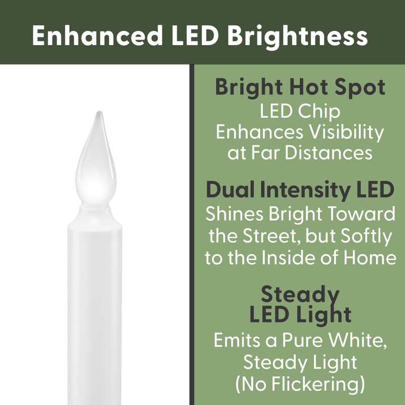 Battery LED Window Candles W/Timer – Bright Hot Spot | 612 Vermont