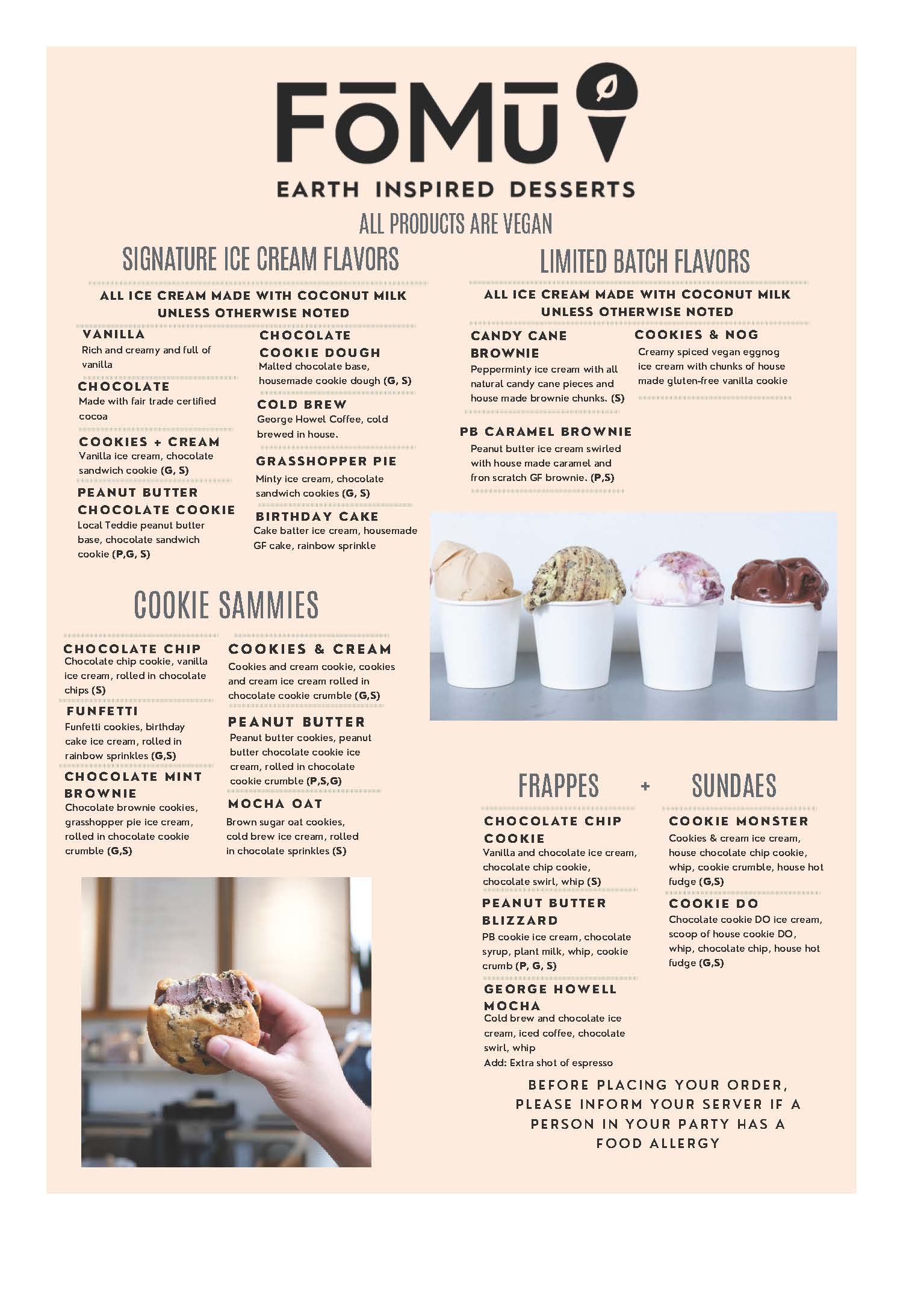 Fomu Menu