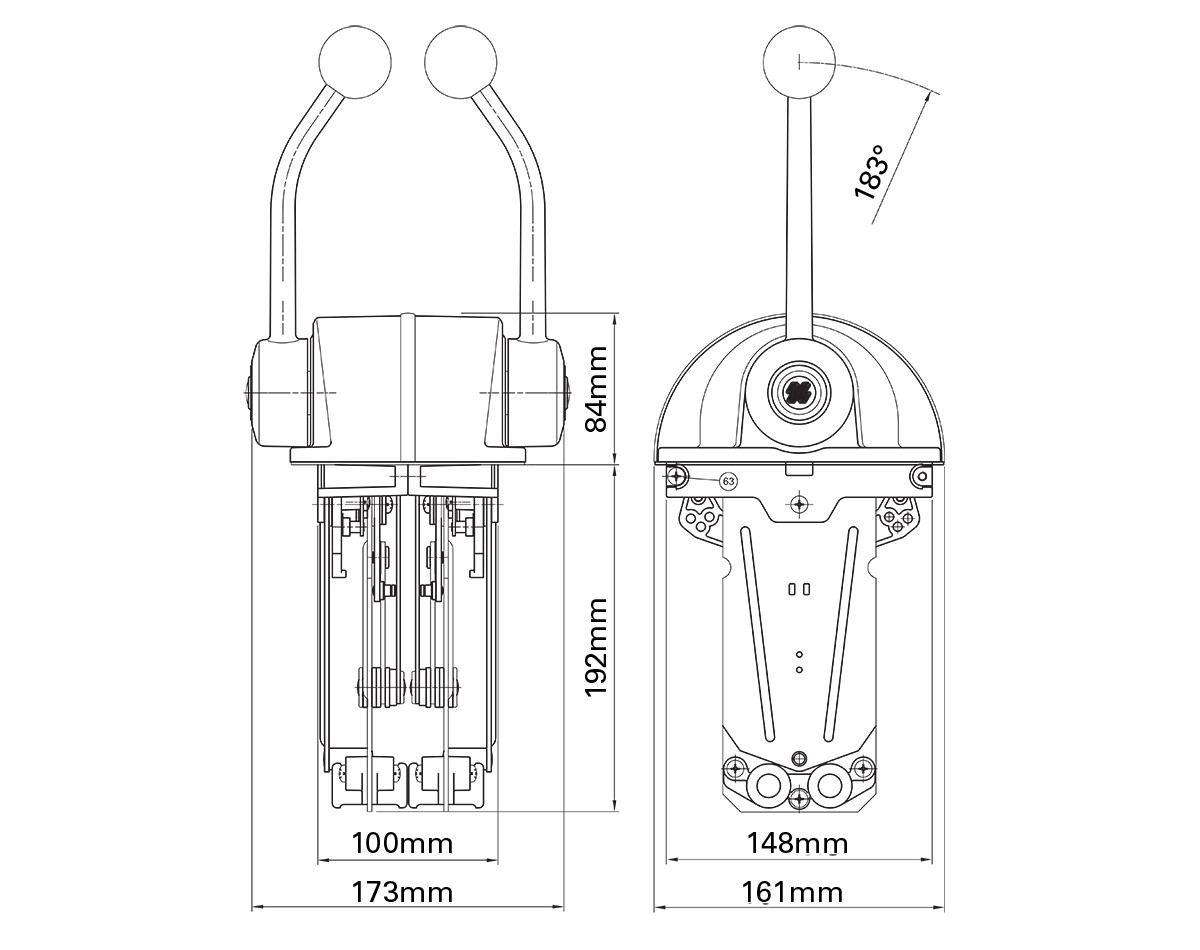Ultraflex B310 Series Side Mount Engine Controls Single Lever
