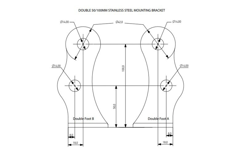 Hella Marine Double Mounting Bracket for Sea Hawk Light Bars