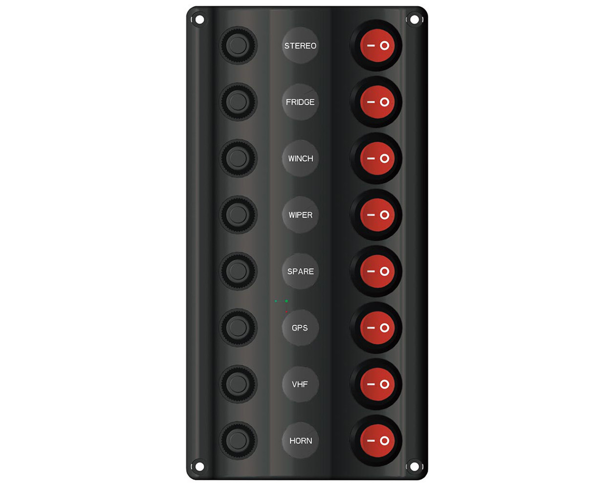 Switch Panels Wave Design with Rocket Switches & Circuit Breakers