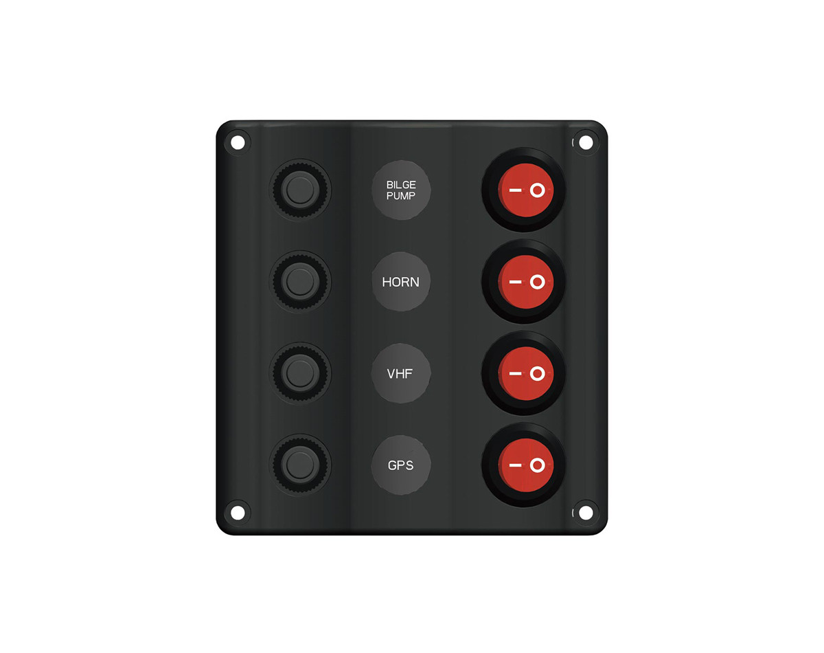 Switch Panels Wave Design with Rocket Switches & Circuit Breakers