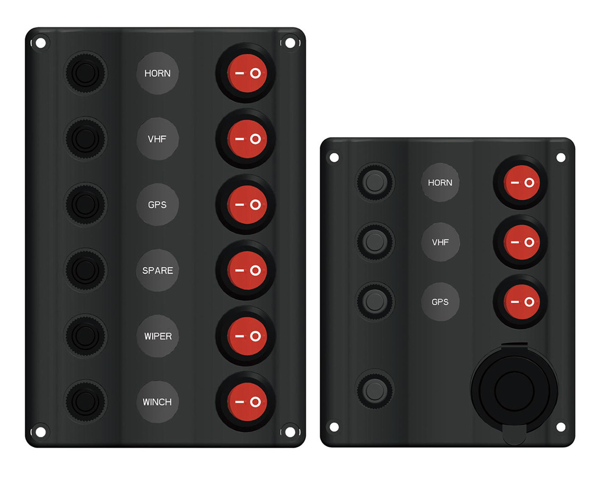 Switch Panels Wave Design with Rocket Switches & Circuit Breakers