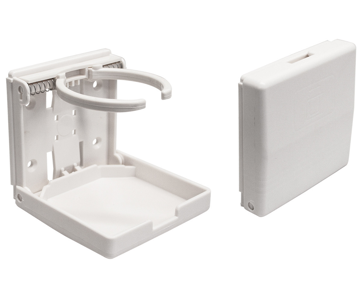 Folding Plastic Drink Holder with Adjustable Spring Loaded Arms