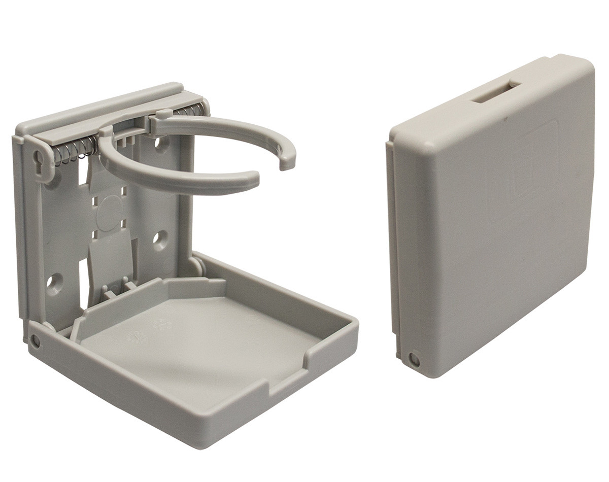 Folding Plastic Drink Holder with Adjustable Spring Loaded Arms