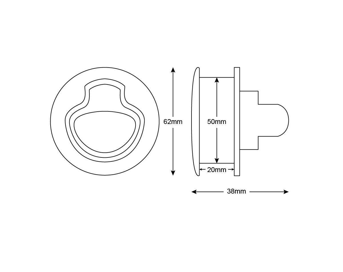 Flush Latch Stainless Steel 50mm