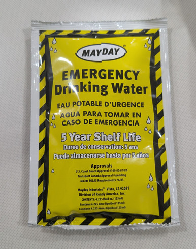 Mayday Emergency drink water - Sadlers Maritime Services