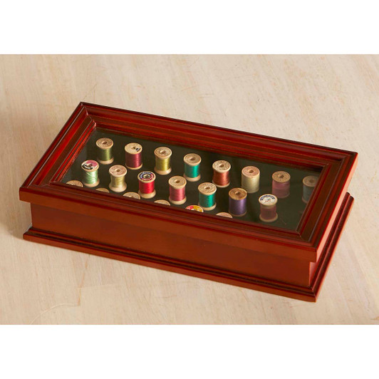 Display Case For Thimbles 59 Capacity Glass Door Collection Herrschners ...