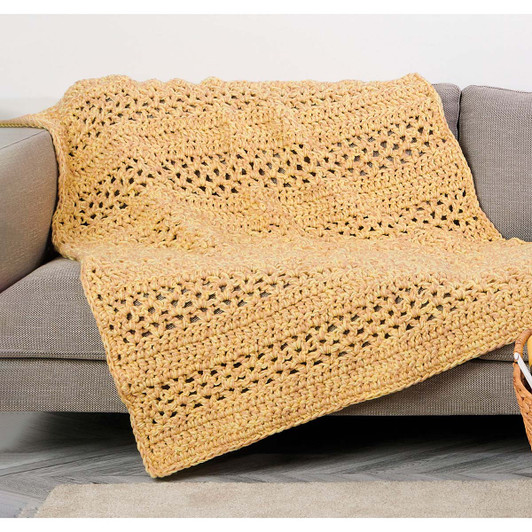 Red Heart Vibrant Stripes Throw Crochet Kit
