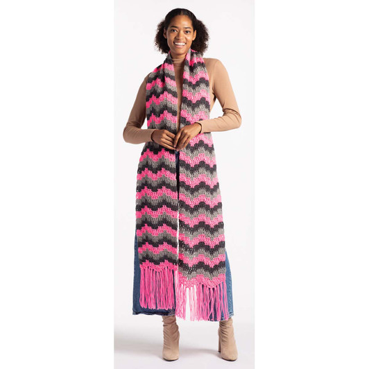 Red Heart Vibrant Stripes Throw Crochet Kit