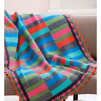 Red Heart Bars & Strips Throw Crochet Kit