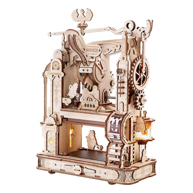 Robotime Classic Printing Press Mechanical 3D Model - Wood