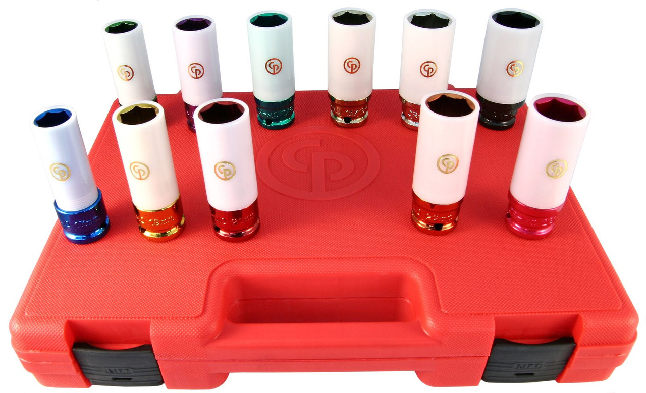 Chicago Pneumatic SS4211WP 1/2" Mixed Wheel Protector Socket SET 11 Pieces