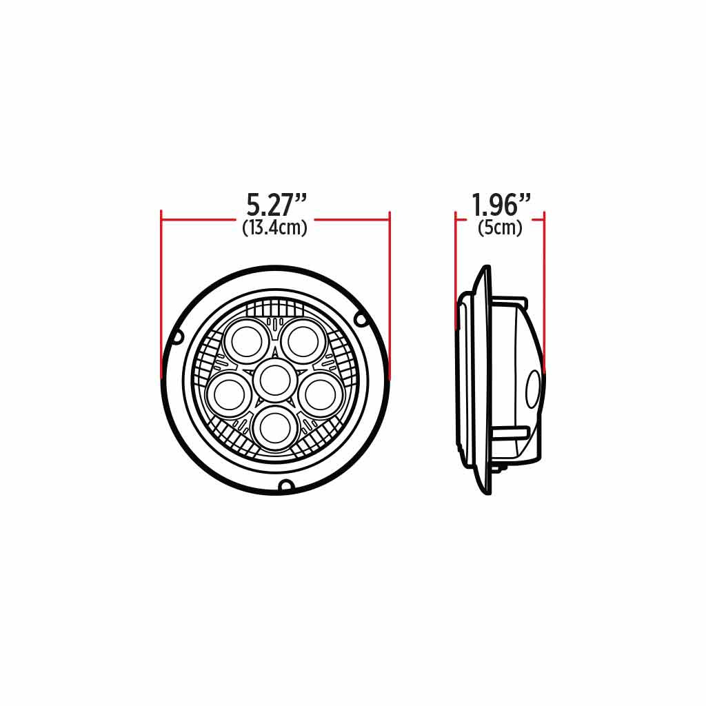 Trux TLED-UX7 5" Legacy Series Chrome Round Spot Beam LED Work Light