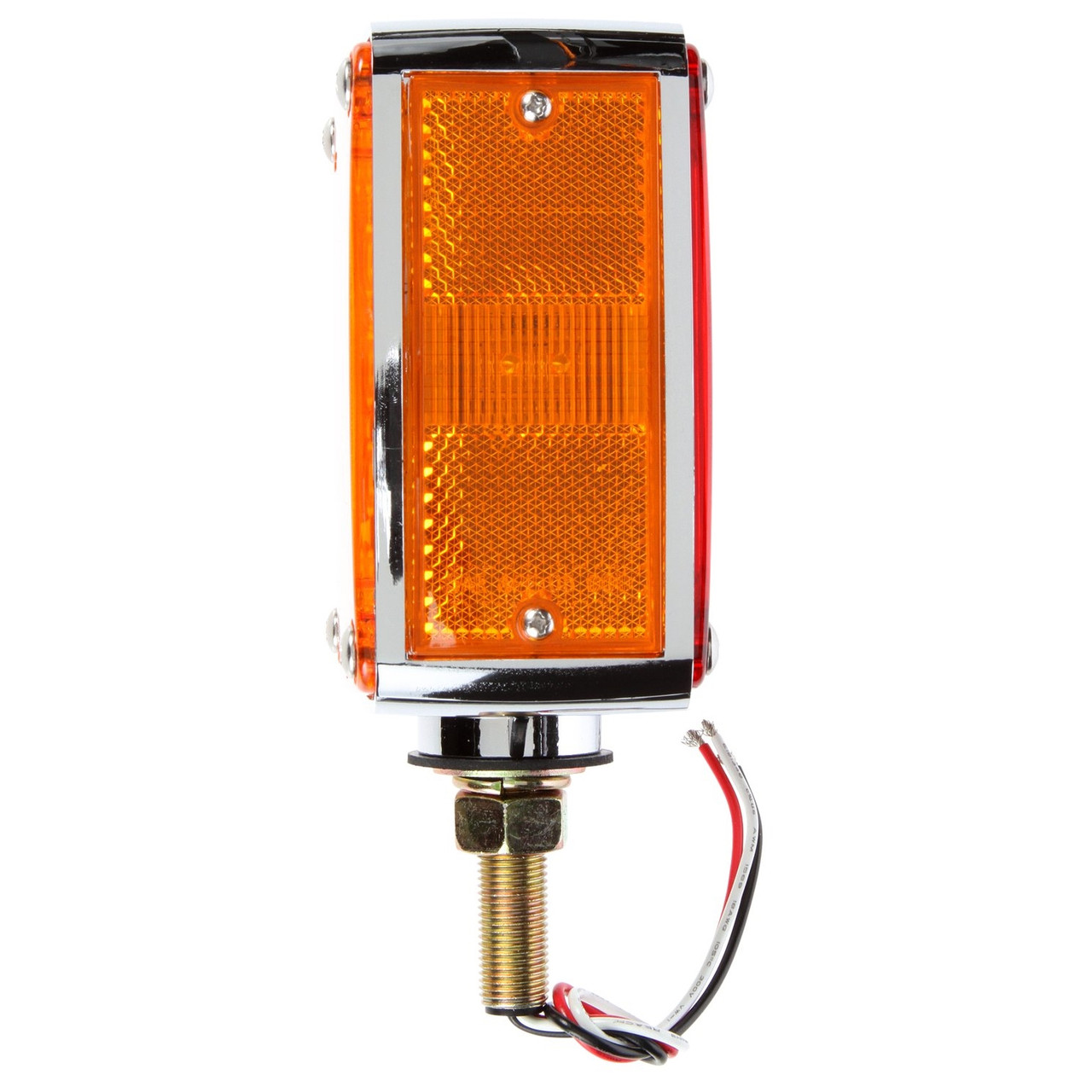 Truck-Lite 2753 Red/Amber LED Dual Face Pedestal Light Square Roadside ...