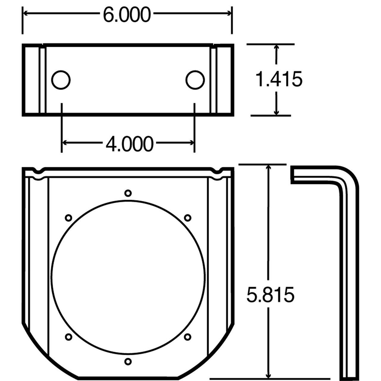 Truck-Lite 40720 40 Series Steel Mounting Bracket W/Flange