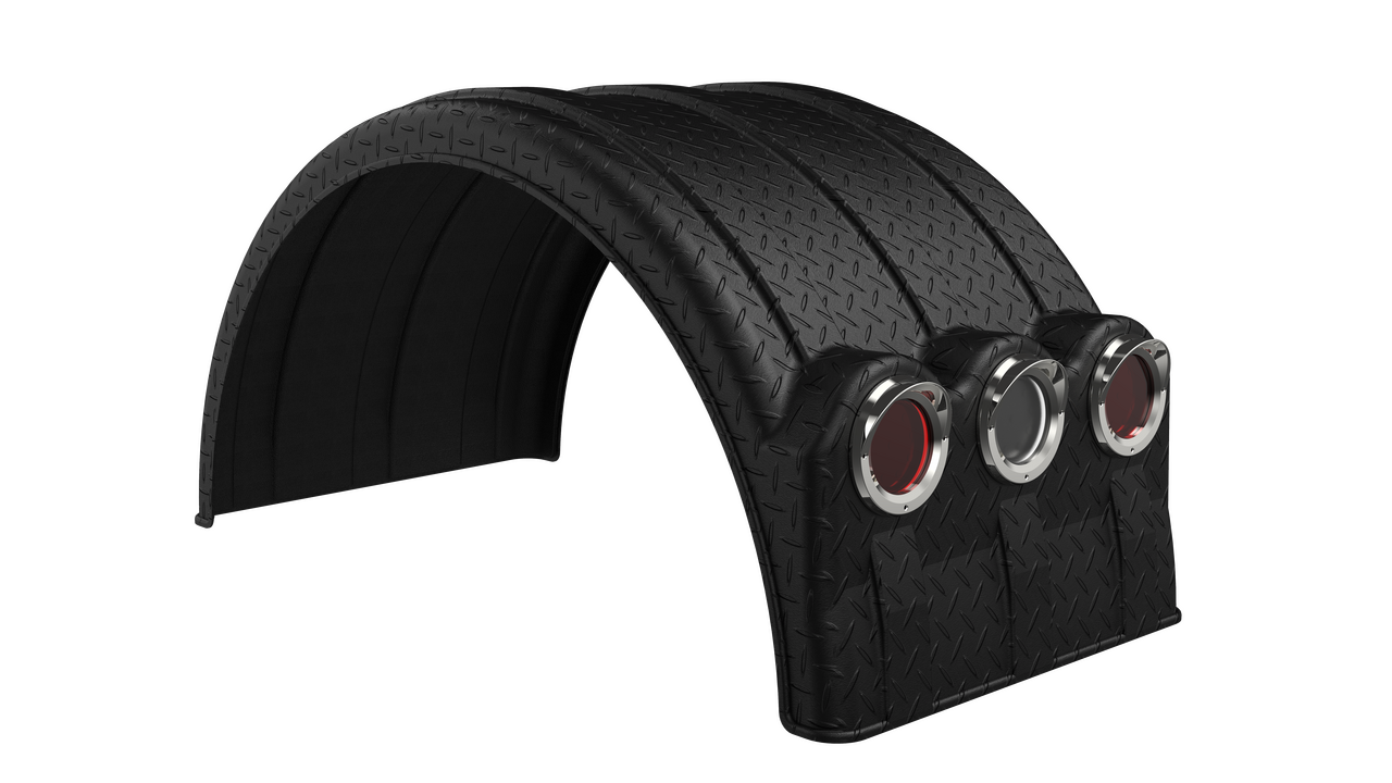 Black Diamond Plate Light Box Single Axle Fender 2481L