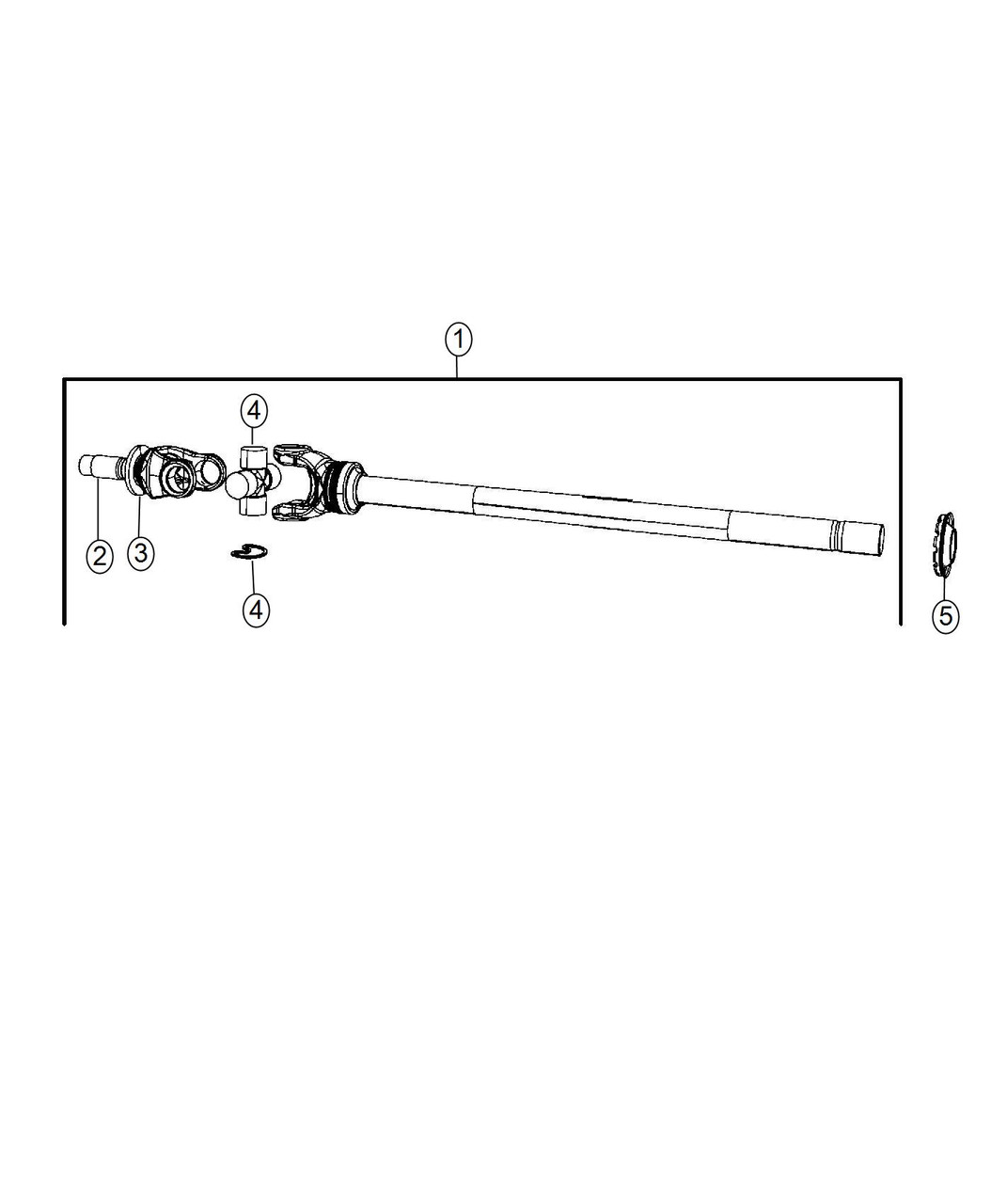 68213880AB Dodge Magna Steyr Left Front Axle Shaft Assembly Ram 4500 ...