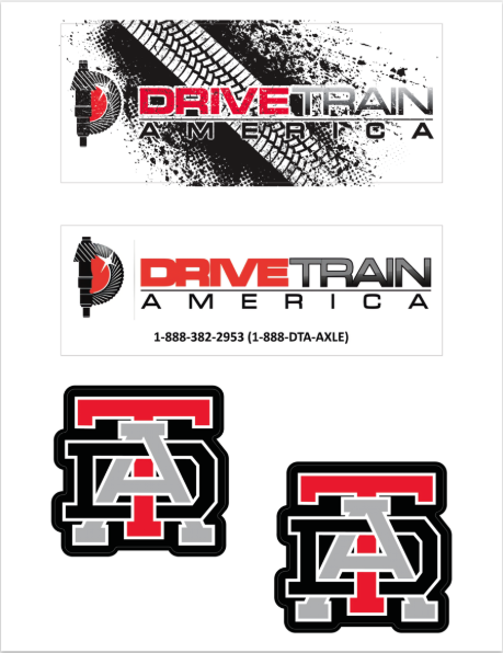 Drivetrain America Logo Sticker Sheet Decals