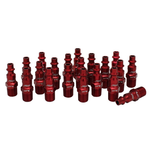 Milton 728MC-20 ColorFit Plugs, M-style Red, 1/4" NPT Female