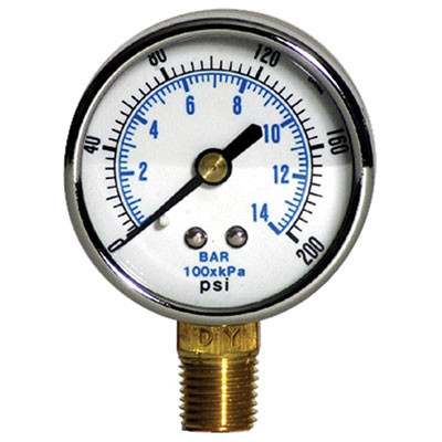 BULLARD, FREE AIR PUMP PRESSURE GAUGE 0-200 PSI - Pirate Brand