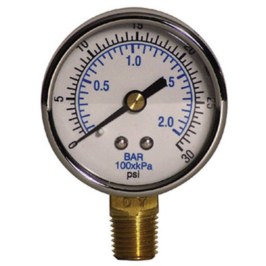 BULLARD FREE AIR PUMP PRESSURE GAUGE, 0-30 PSI - Pirate Brand