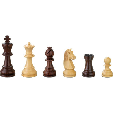 Philos Wood w/ Leather Base Chess Pieces 78 mm Barbarossa