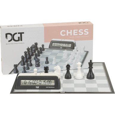 DGT Chess Box New-Style Pieces 70 mm and Board plus Timer
