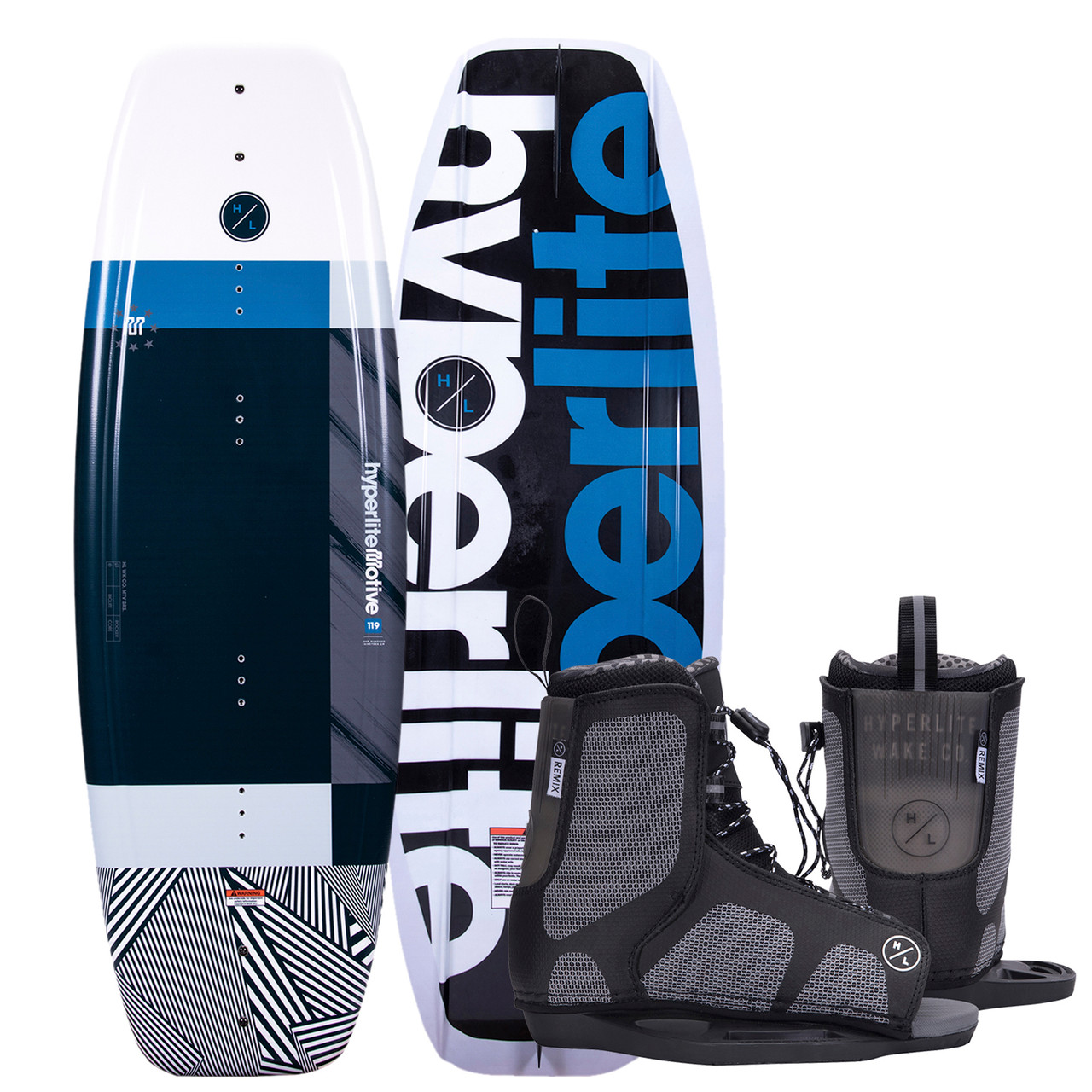 Hyperlite Motive 119cm Wakeboard Package with Remix Bindings for the lowest price at ...