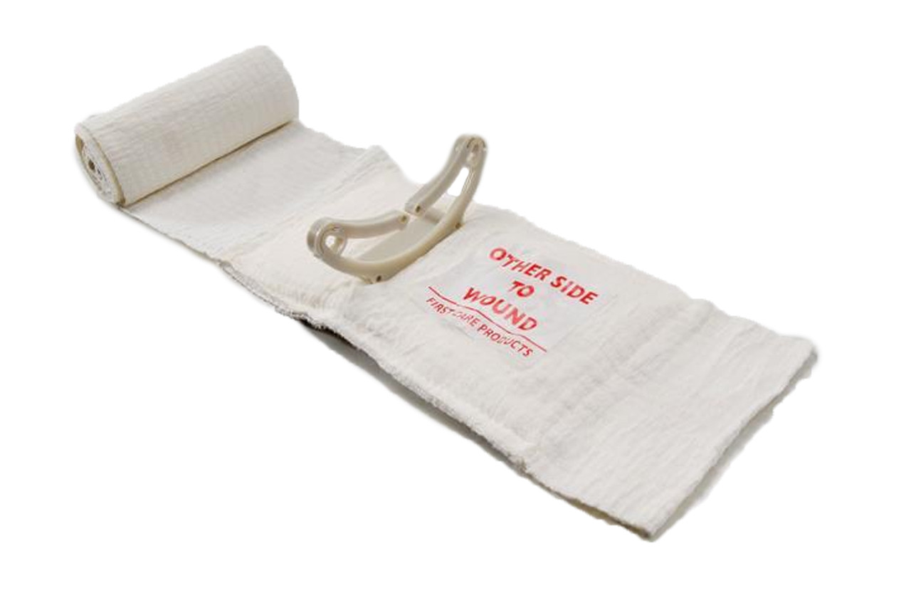 4" White Israeli Bandage with Pressure Bar - Israeli First Aid