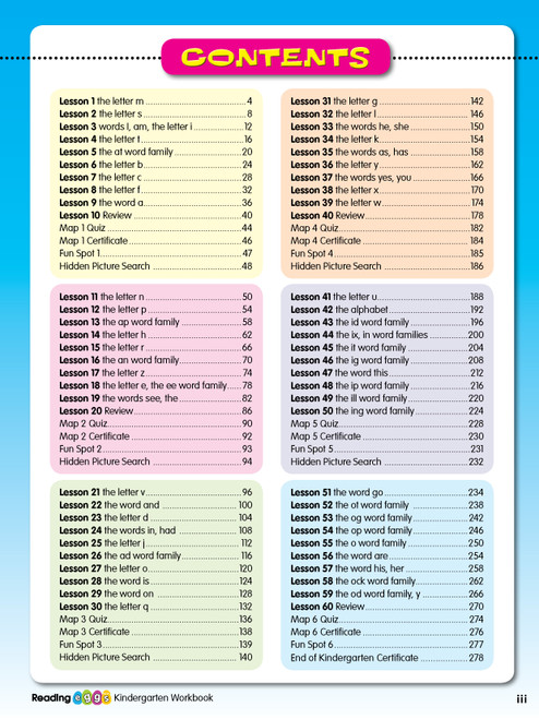 Kindergarten Reading Workbook – 240 Reading Skills for Kindergarteners